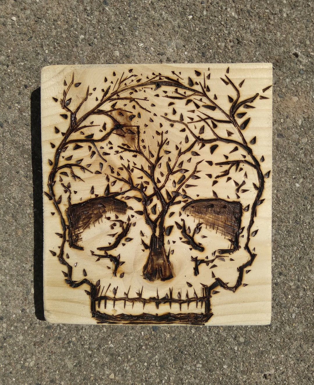 Gift Fine Art Pyrography Skull Unfinished All Natural Wood - Etsy UK
