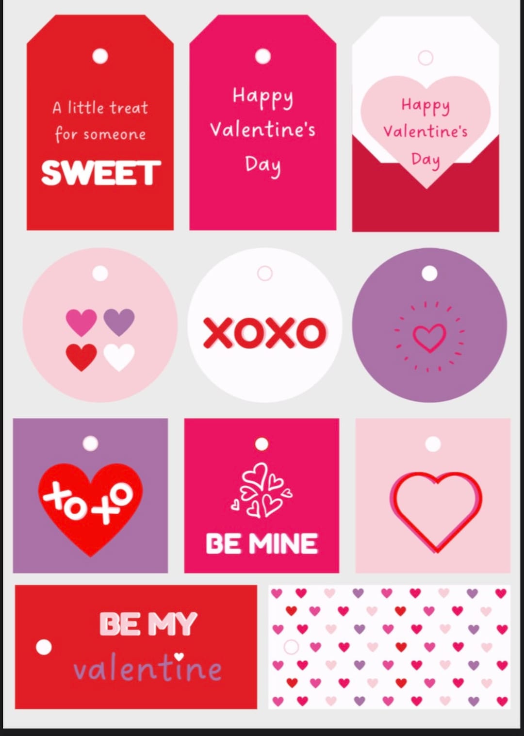 Valentine’s Day Gift Tags, Printable - Etsy