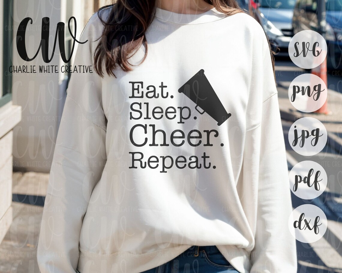 Cheer SVG Eat Sleep Cheer Repeat SVG Cheer Cricut Cut File - Etsy