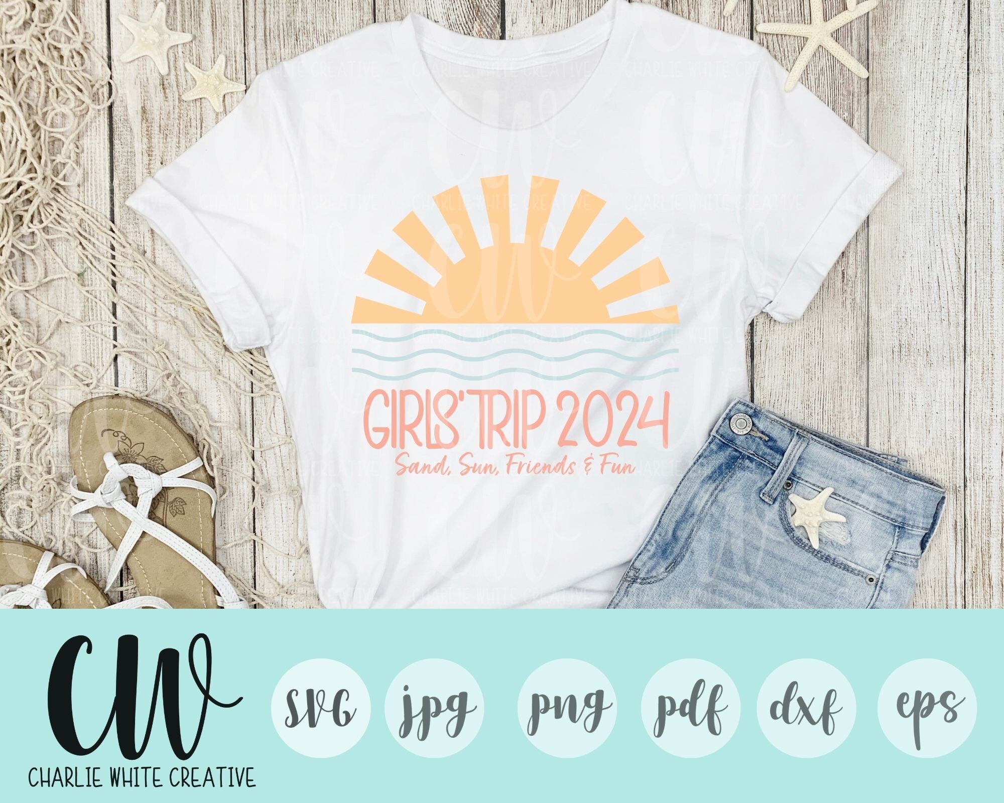 Girls' Trip 2024 SVG, Girl's Weekend 2024 SVG, Sand Sun Friends and Fun ...
