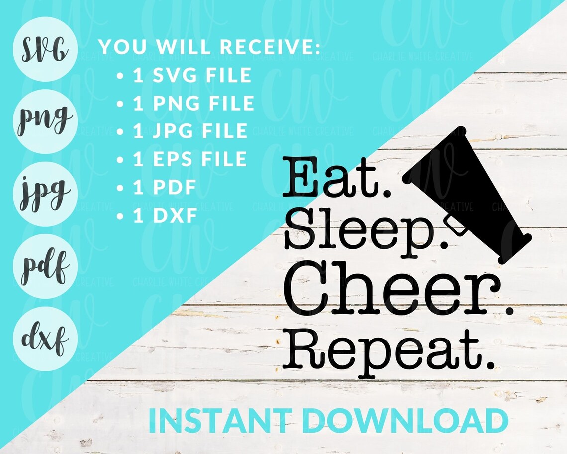 Cheer SVG Eat Sleep Cheer Repeat SVG Cheer Cricut Cut File Cheer ...