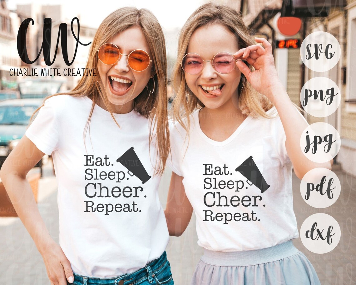 Cheer SVG Eat Sleep Cheer Repeat SVG Cheer Cricut Cut File - Etsy