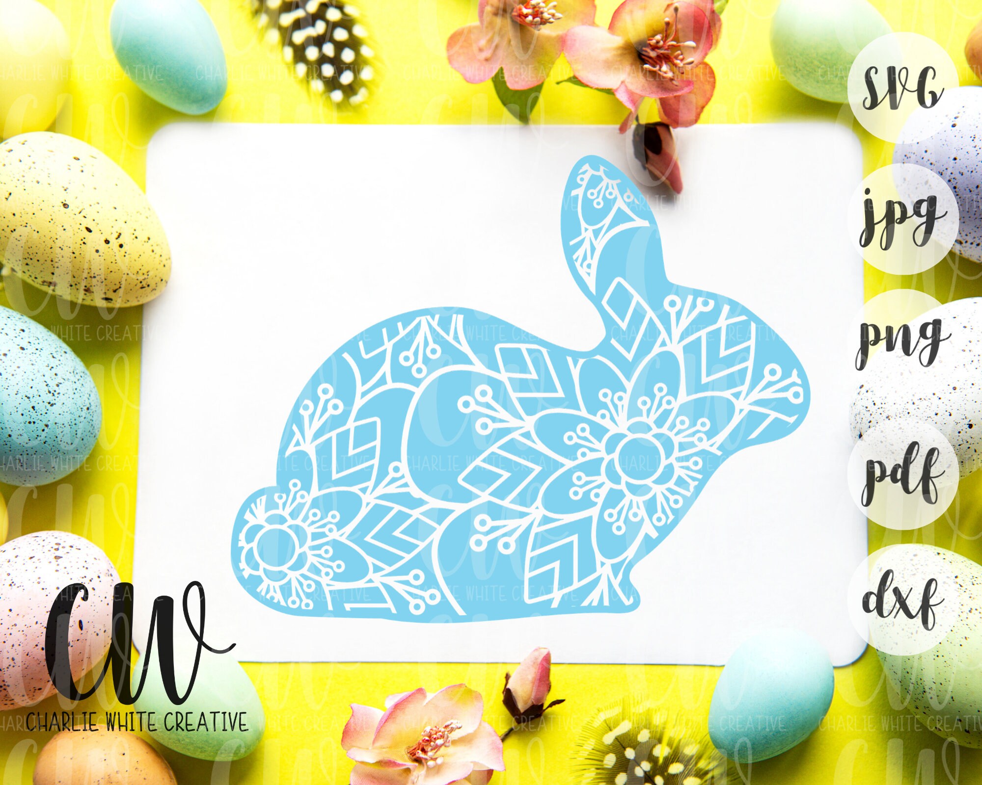 Mandala Easter Bunny SVG Easter Bunny Cut File Easter Rabbit Verse SVG ...