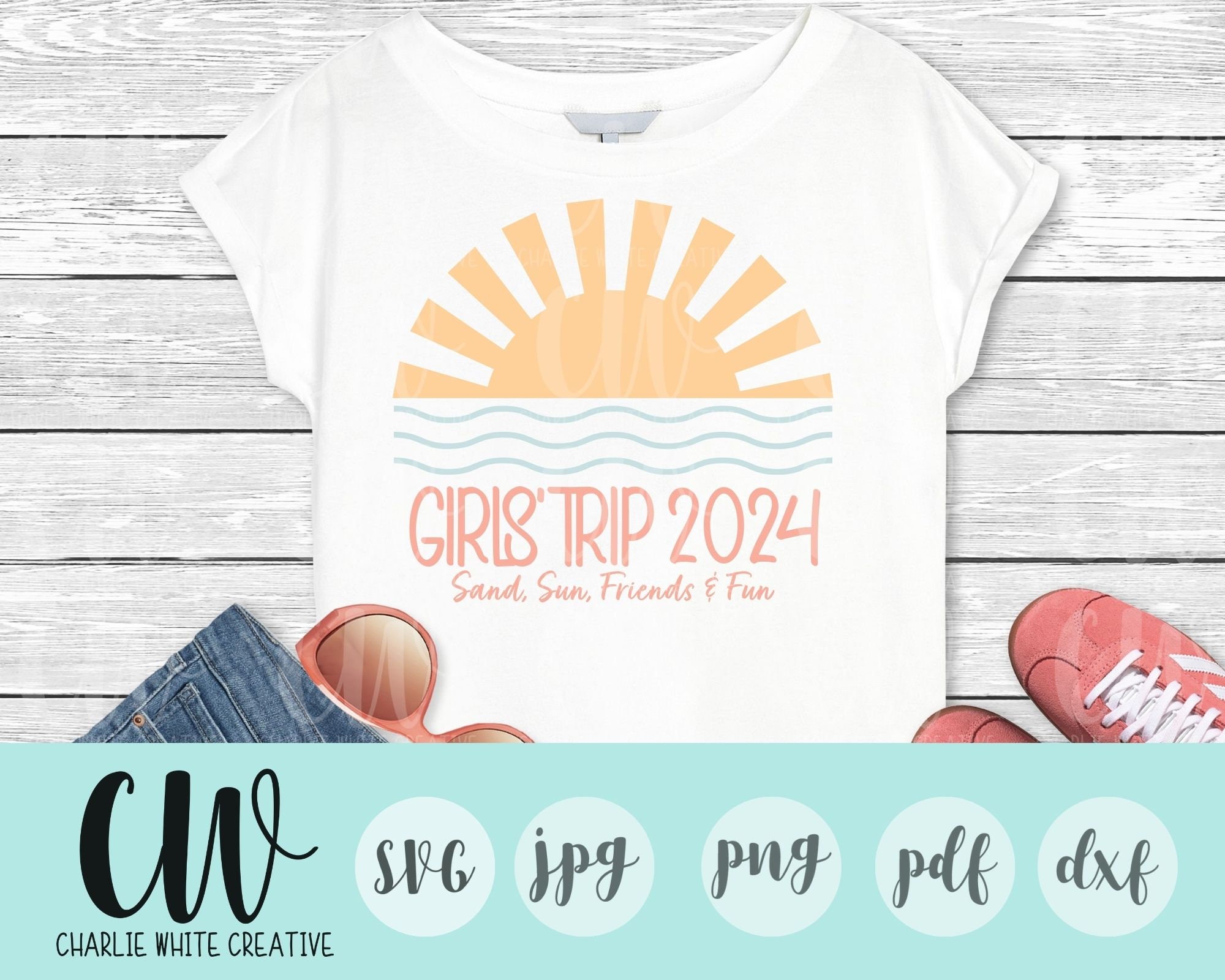 Girls' Trip 2024 SVG, Girl's Weekend 2024 SVG, Sand Sun Friends and Fun ...