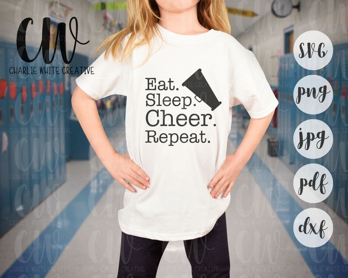 Cheer SVG Eat Sleep Cheer Repeat SVG Cheer Cricut Cut File - Etsy