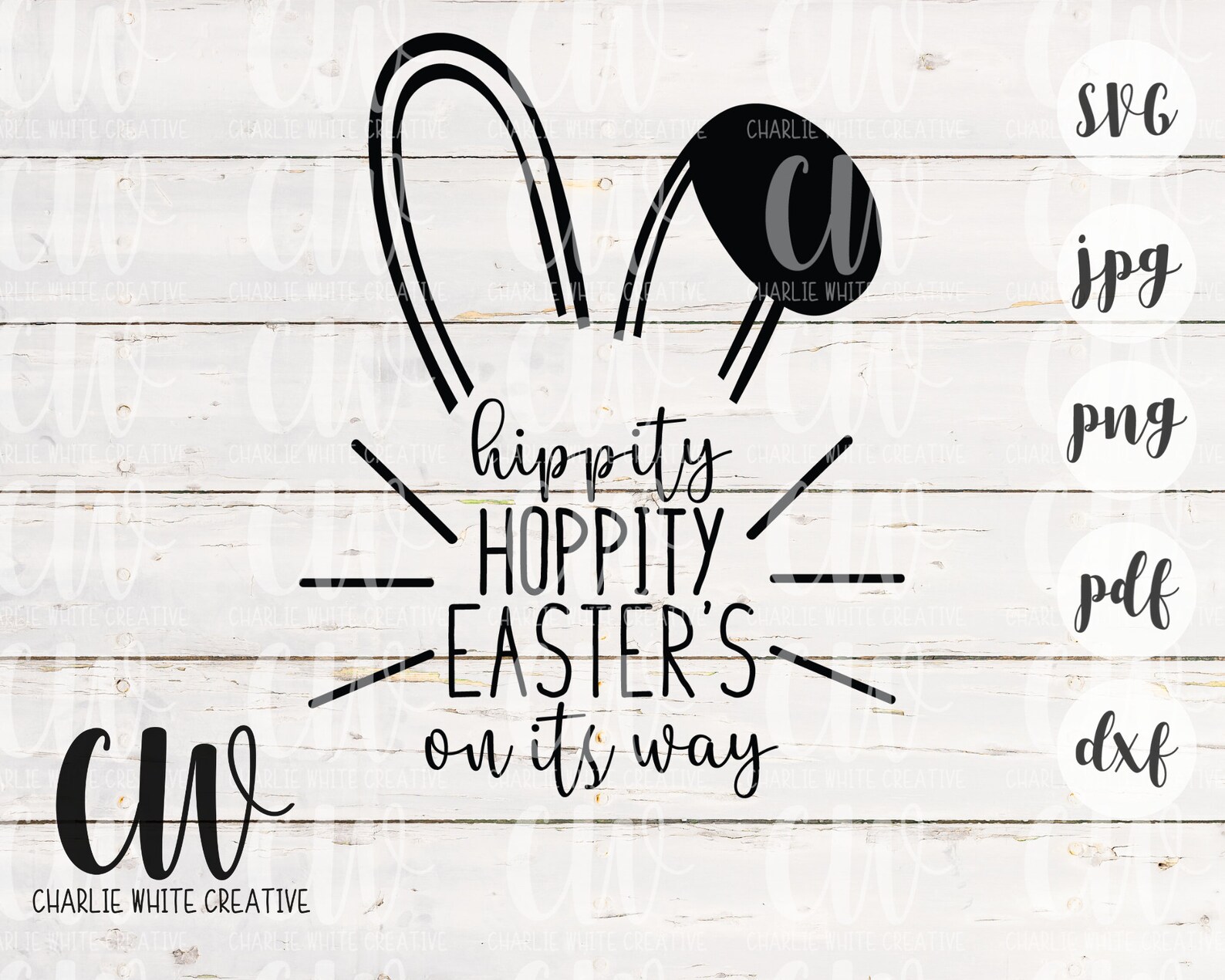 Hippity Hoppity Easter Bunny SVG Rabbit SVG Spring Cut File Commercial ...