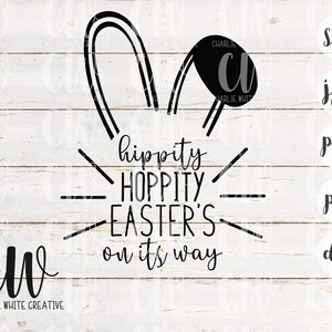 Hippity Hoppity Easter Bunny SVG Rabbit SVG Spring Cut File Commercial ...