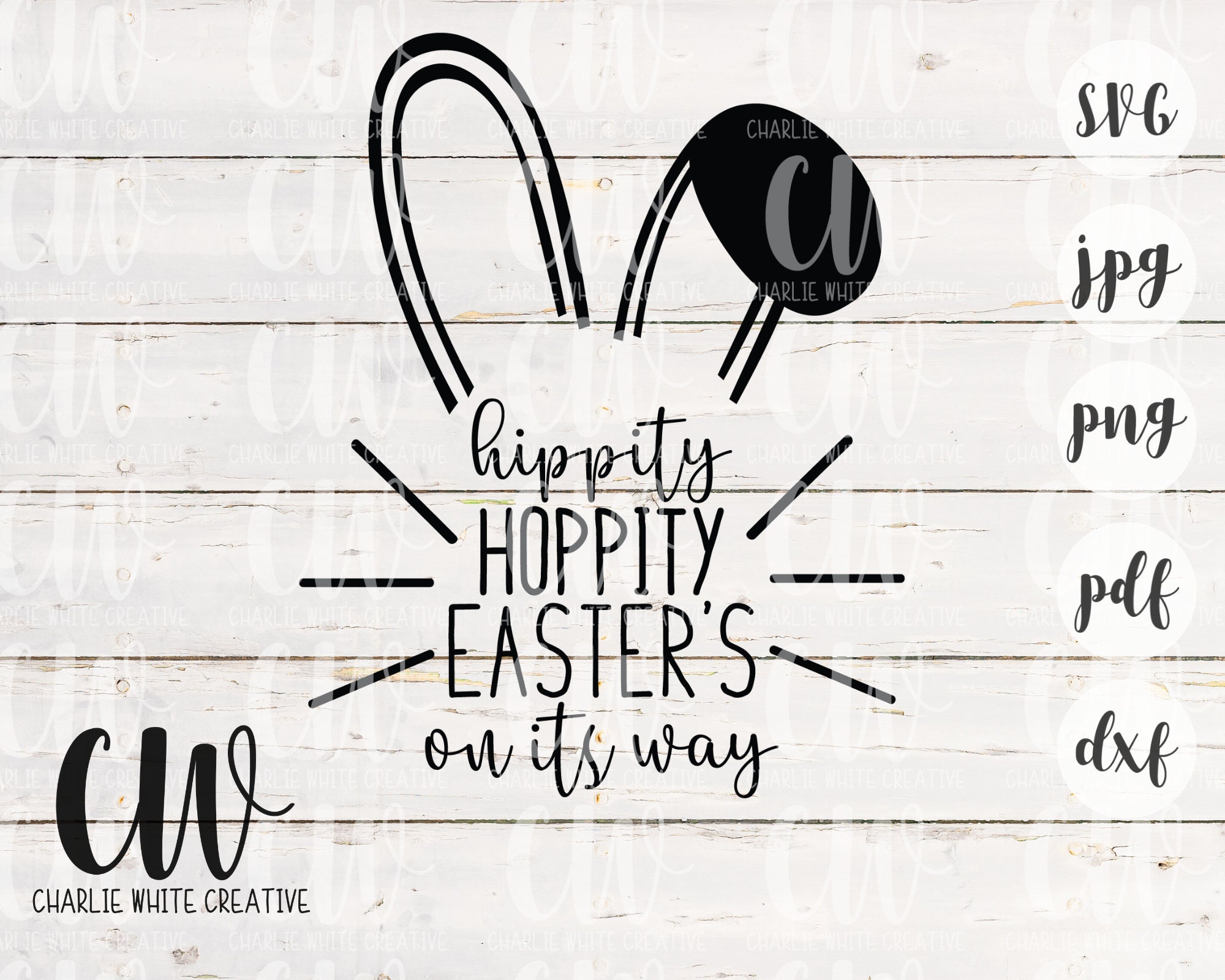 Hippity Hoppity Easter Bunny SVG Rabbit SVG Spring Cut File Commercial ...