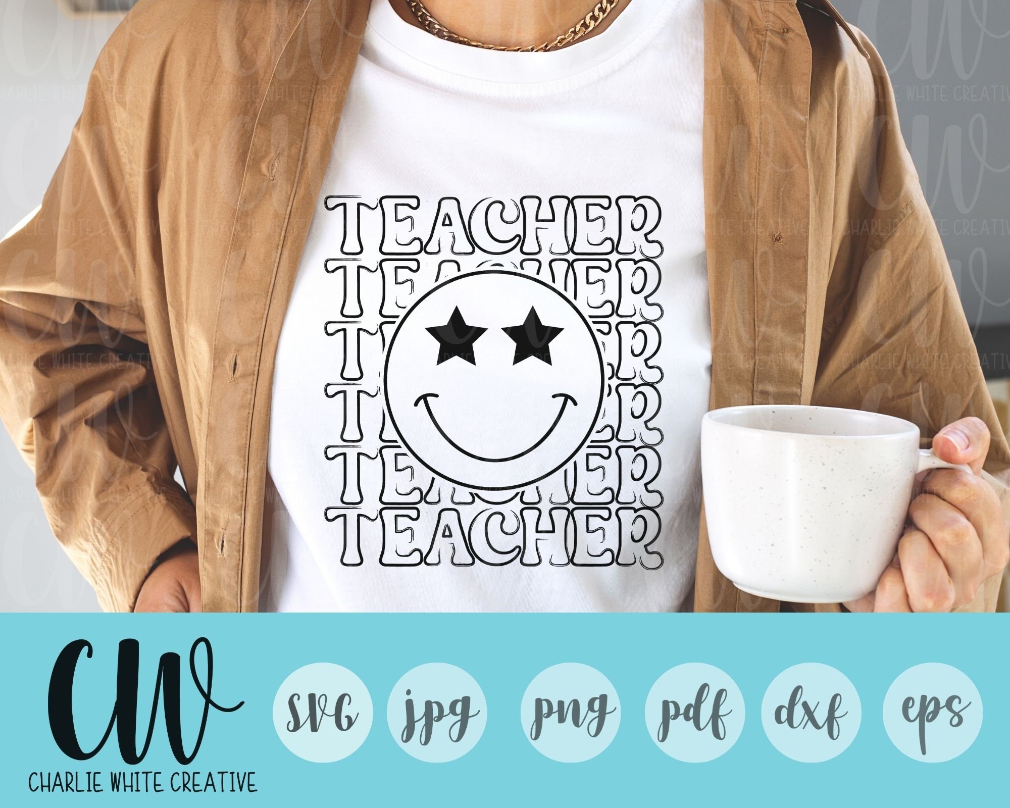 Retro Teacher SVG Smiley Face SVG Teacher Appreciation SVG Smiley Face ...