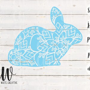 Mandala Easter Bunny SVG Easter Bunny Cut File Easter Rabbit Verse SVG ...