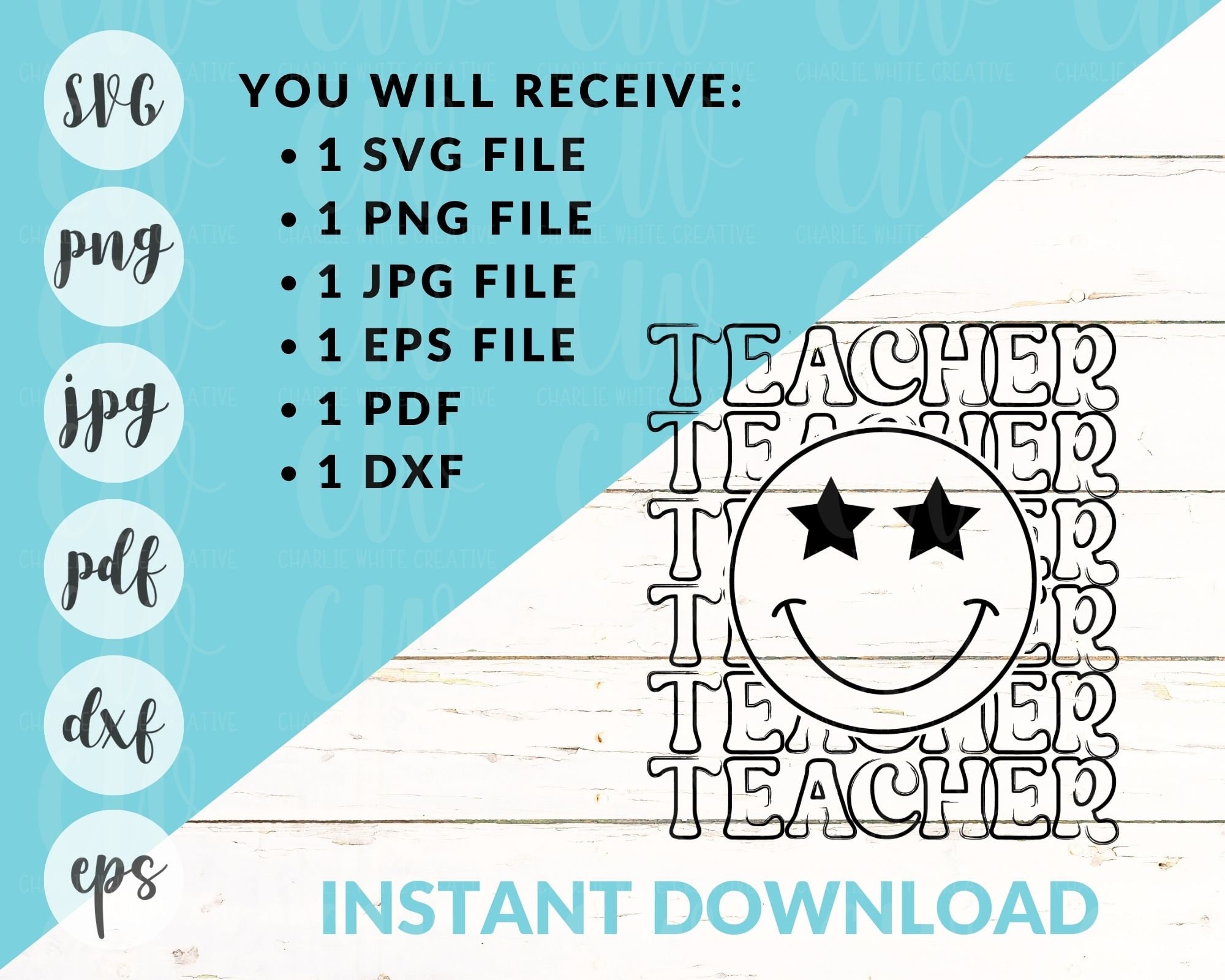 Retro Teacher SVG Smiley Face SVG Teacher Appreciation SVG Smiley Face ...
