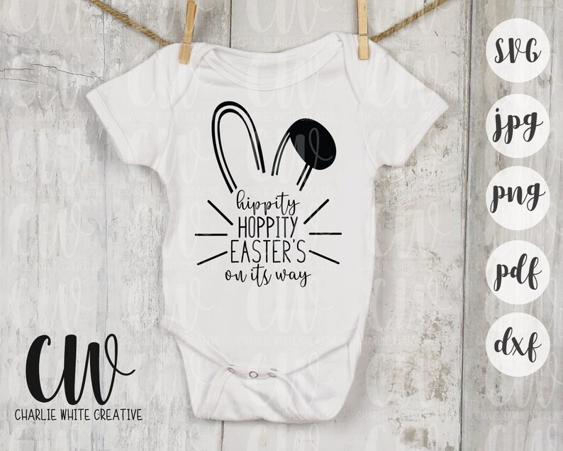 Hippity Hoppity Easter Bunny SVG Rabbit SVG Spring Cut File Commercial ...