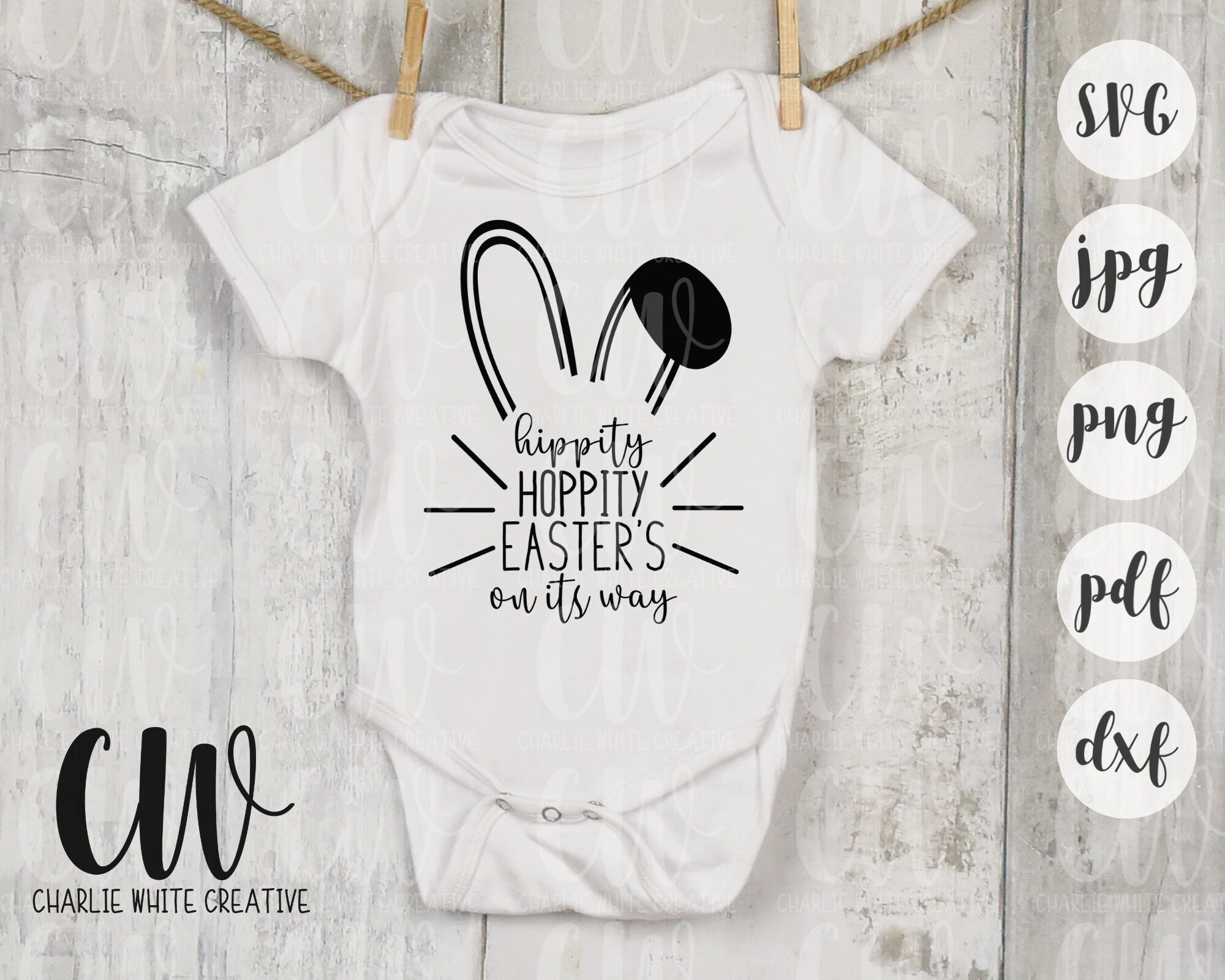 Hippity Hoppity Easter Bunny SVG Rabbit SVG Spring Cut File Commercial ...