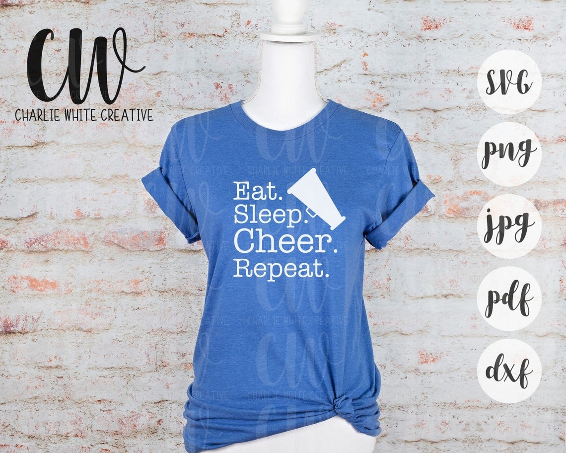 Cheer SVG Eat Sleep Cheer Repeat SVG Cheer Cricut Cut File - Etsy