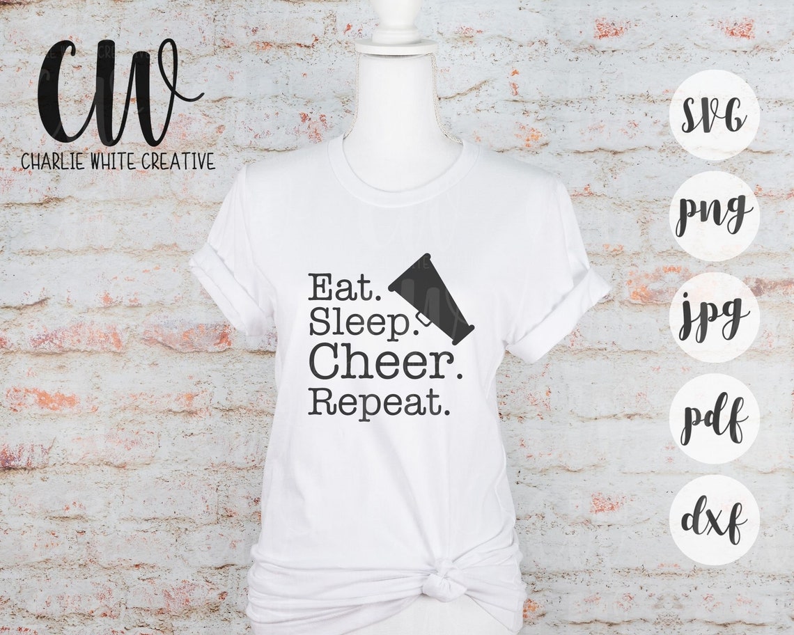 Cheer SVG Eat Sleep Cheer Repeat SVG Cheer Cricut Cut File - Etsy