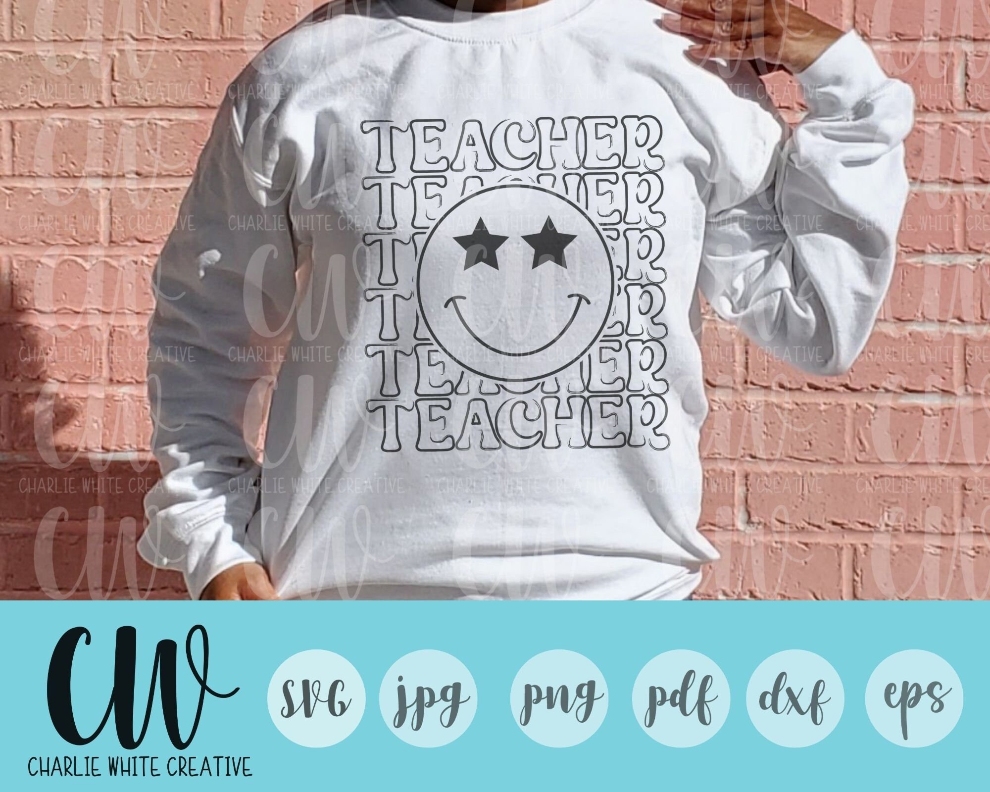 Retro Teacher SVG Smiley Face SVG Teacher Appreciation SVG Smiley Face ...
