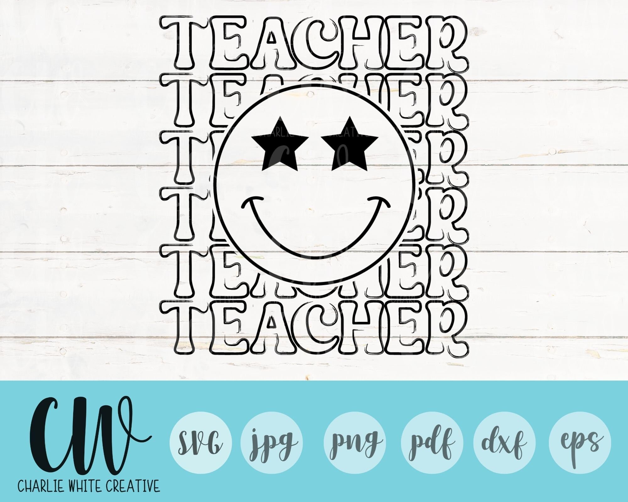 Retro Teacher SVG Smiley Face SVG Teacher Appreciation SVG Smiley Face ...