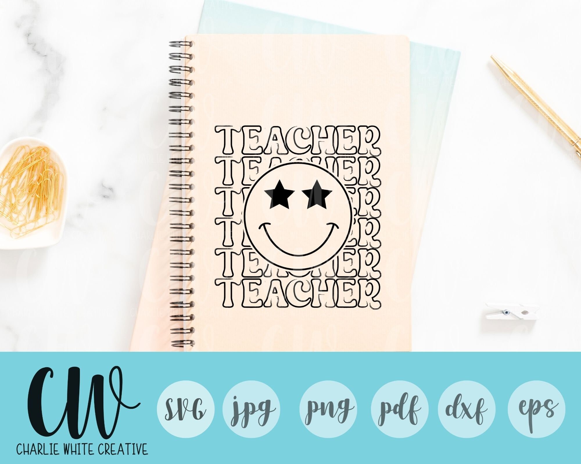 Retro Teacher SVG Smiley Face SVG Teacher Appreciation SVG Smiley Face ...