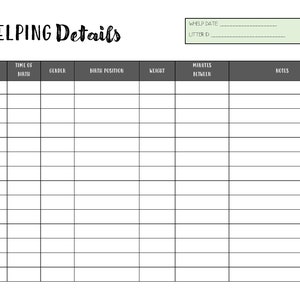 Whelping Record Keeping Document Bundle-dog Breeders Dream-stay ...