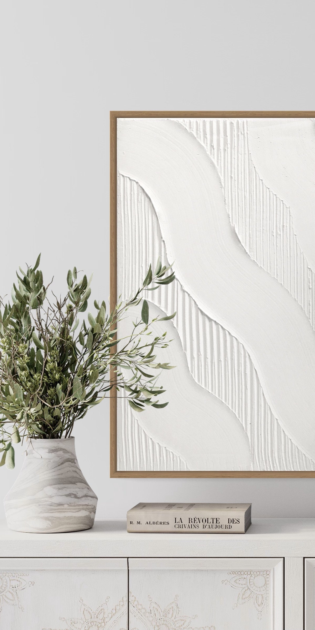 Pathway - White Textured Art White Abstract Art White 3D Textured Art ...