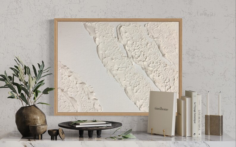 Tidal White Textured Art White Abstract Art White 3D Textured Art White ...