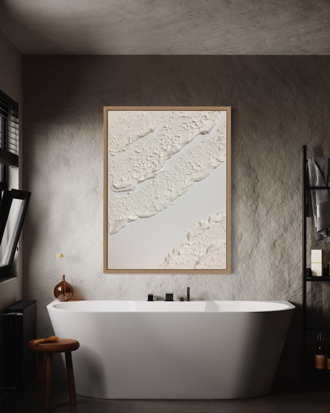 Tidal - White Textured Art White Abstract Art White 3D Textured Art ...