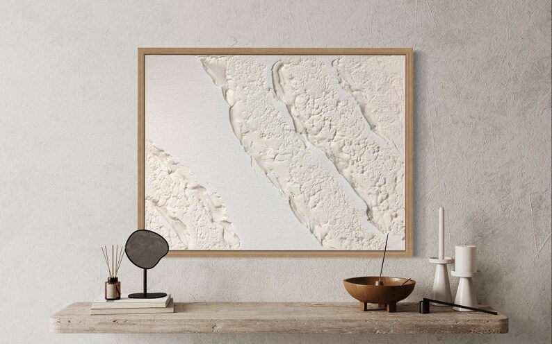 Tidal White Textured Art White Abstract Art White 3D Textured Art White ...
