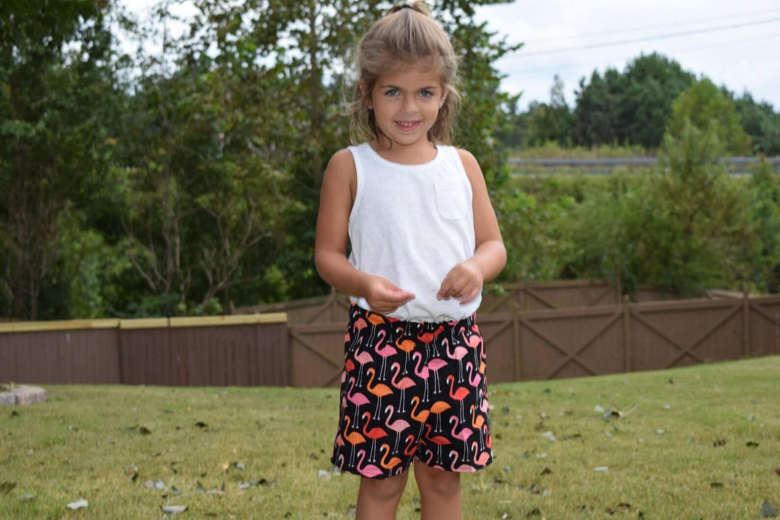 Hot Pink Flamingo Shorts for Girls- Pink, Light Pink and Coral Flamingo ...