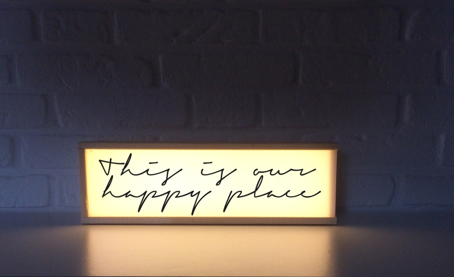 Light box with quote This is our happy place lightbox with | Etsy