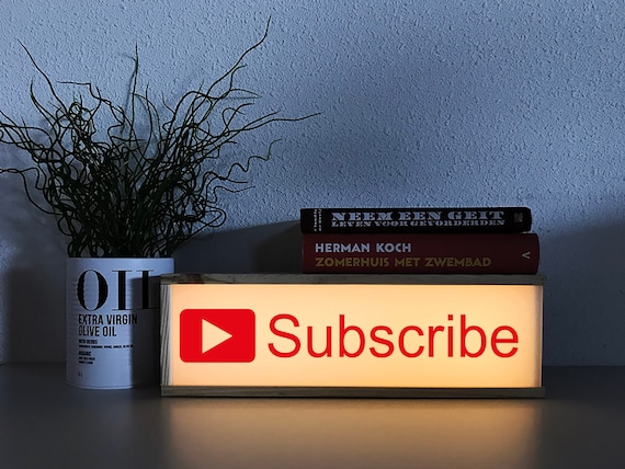 Subscribe Sign Subscribe Lightbox Gift for Vlogger | Etsy