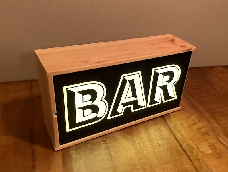 Bar Lightbox - Retro Bar Sign - Lighted Sign for Bar - Mancave ...