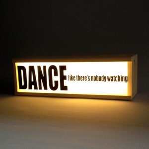 Quote Light Box -lightbox - Dance Like There's Nobody Watching - Lamp ...