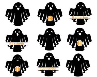 Ghost Monogram Svg - Etsy