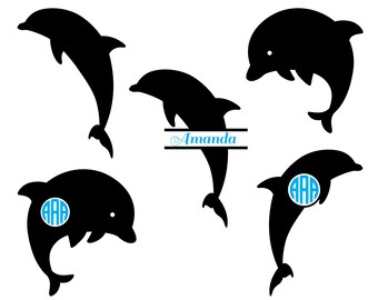 Dolphin Monogram Svg - Etsy
