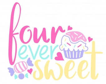 Sweet Sassy and Four Svg 4th Birthday Design 4 Years Old - Etsy UK