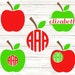 Apple SVG, Monogram Apple SVG Frames, PNG, Eps, Dxf, Circle Frames Svg ...