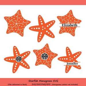 Starfish SVG, Starfish Monogram SVG, Star Fish Svg Cut Files, Starfish ...