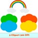 Rainbow Digital Paper Rainbow Clipart Clouds Polka Dot | Etsy