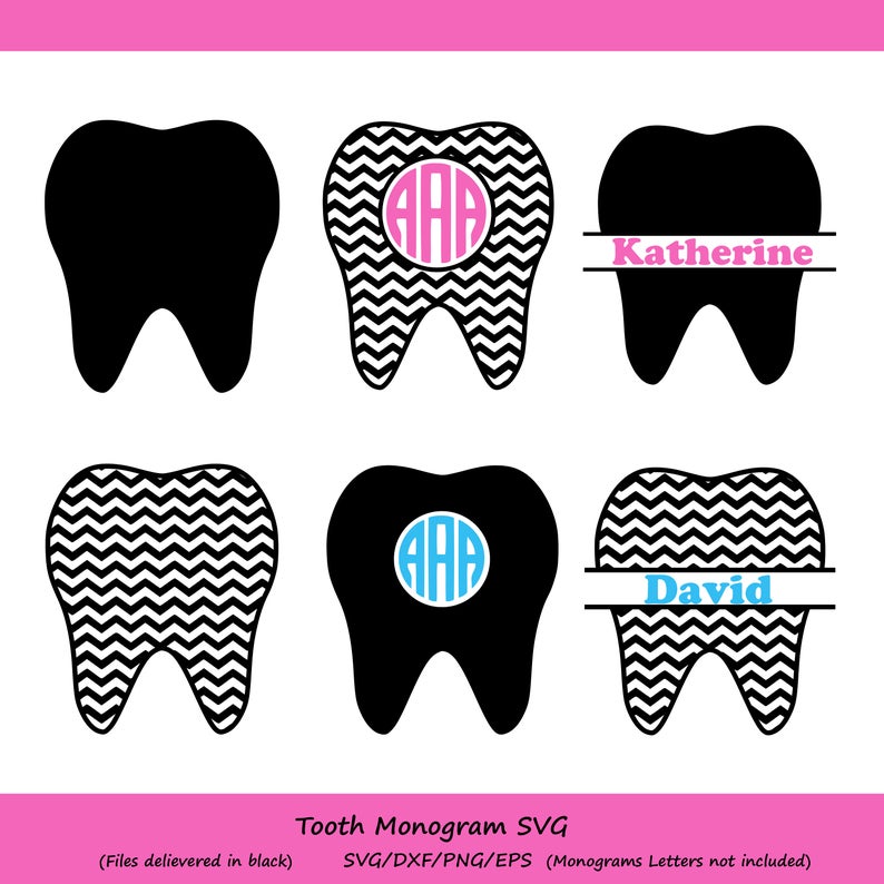 Tooth SVG, Tooth Monogram SVG, Teeth SVG, Dentist Tooth Svg Cut Files ...