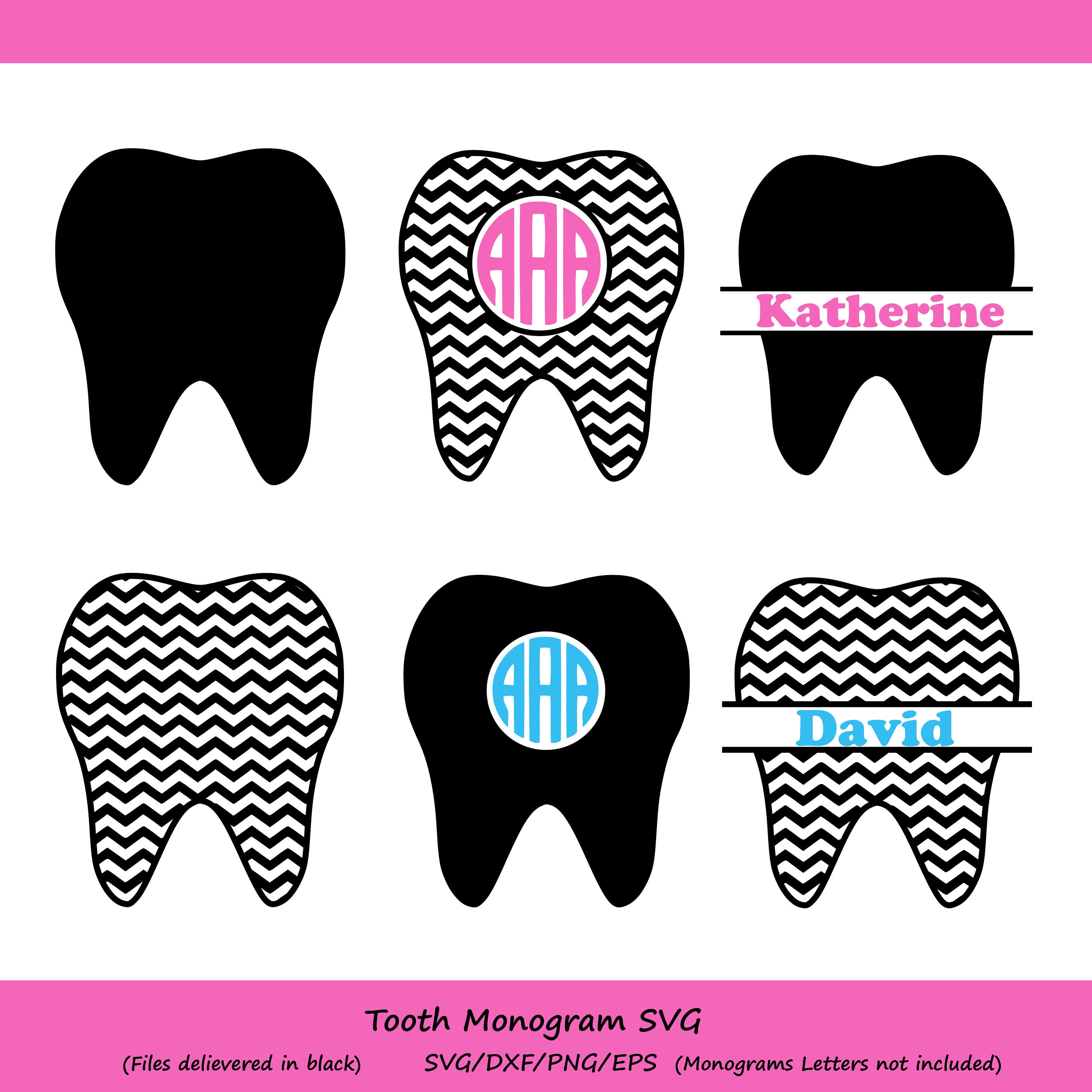 Tooth SVG, Tooth Monogram SVG, Teeth SVG, Dentist Tooth Svg Cut Files ...