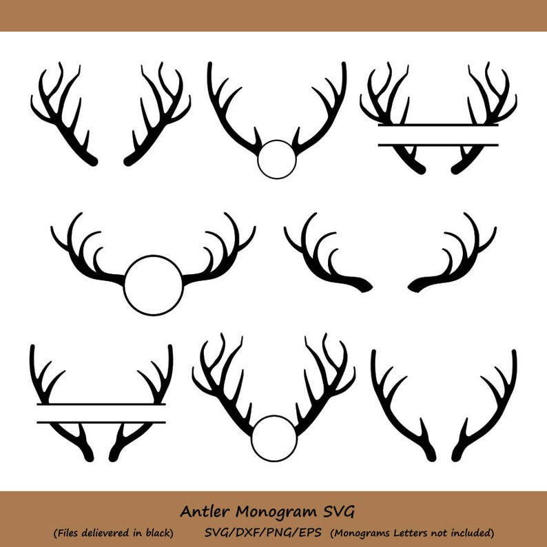 Antlers Svg Antlers Monogram Svg Deer Antler Svg Antler - Etsy