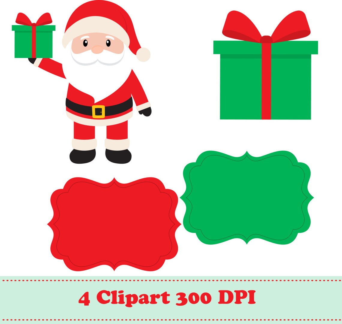 Santa Digital Paper Santa Clipart Christmas Digital Paper | Etsy
