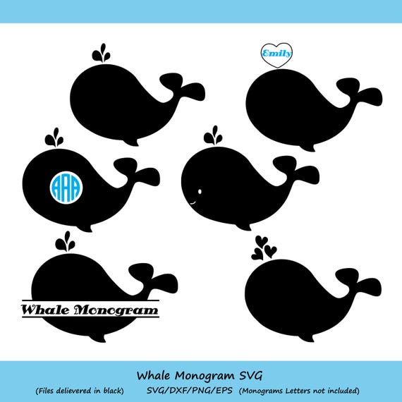 Wal SVG Wal Monogramm SVG Wal Silhouette Wal Monogramm - Etsy.de