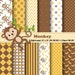 Monkey Digital Paper, Monkey Clipart, Banana, Jungle, Animals, Safari ...