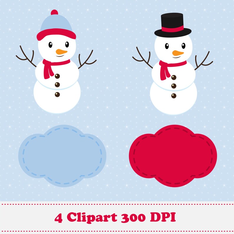 Snowman Digital Paper Snowman Clipart Christmas Digital - Etsy