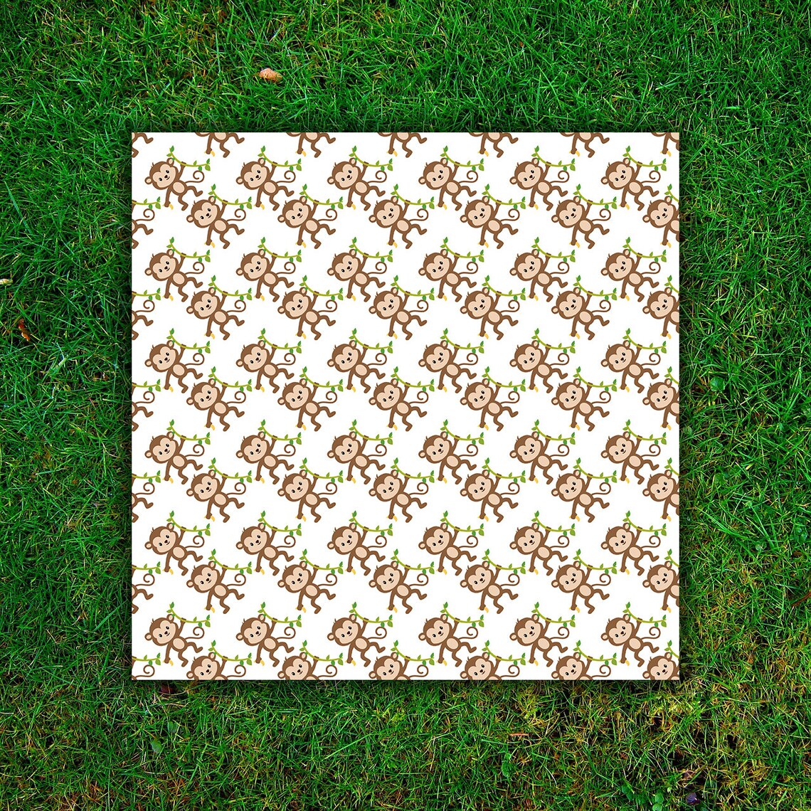 Monkey Digital Paper Monkey Clipart Banana Jungle Animals | Etsy