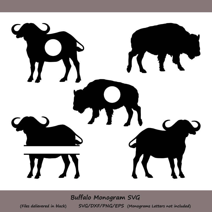 Buffalo Svg Buffalo Monogram SVG Buffalo Silhouette Bison - Etsy