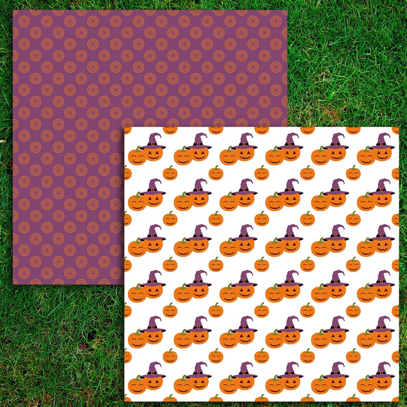 Halloween Digital Paper Halloween Clipart Trick or Treat - Etsy