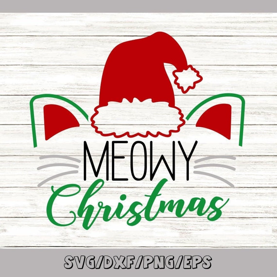 Meowy Christmas Svg Funny Christmas Svg Cat Face Svg Cat - Etsy