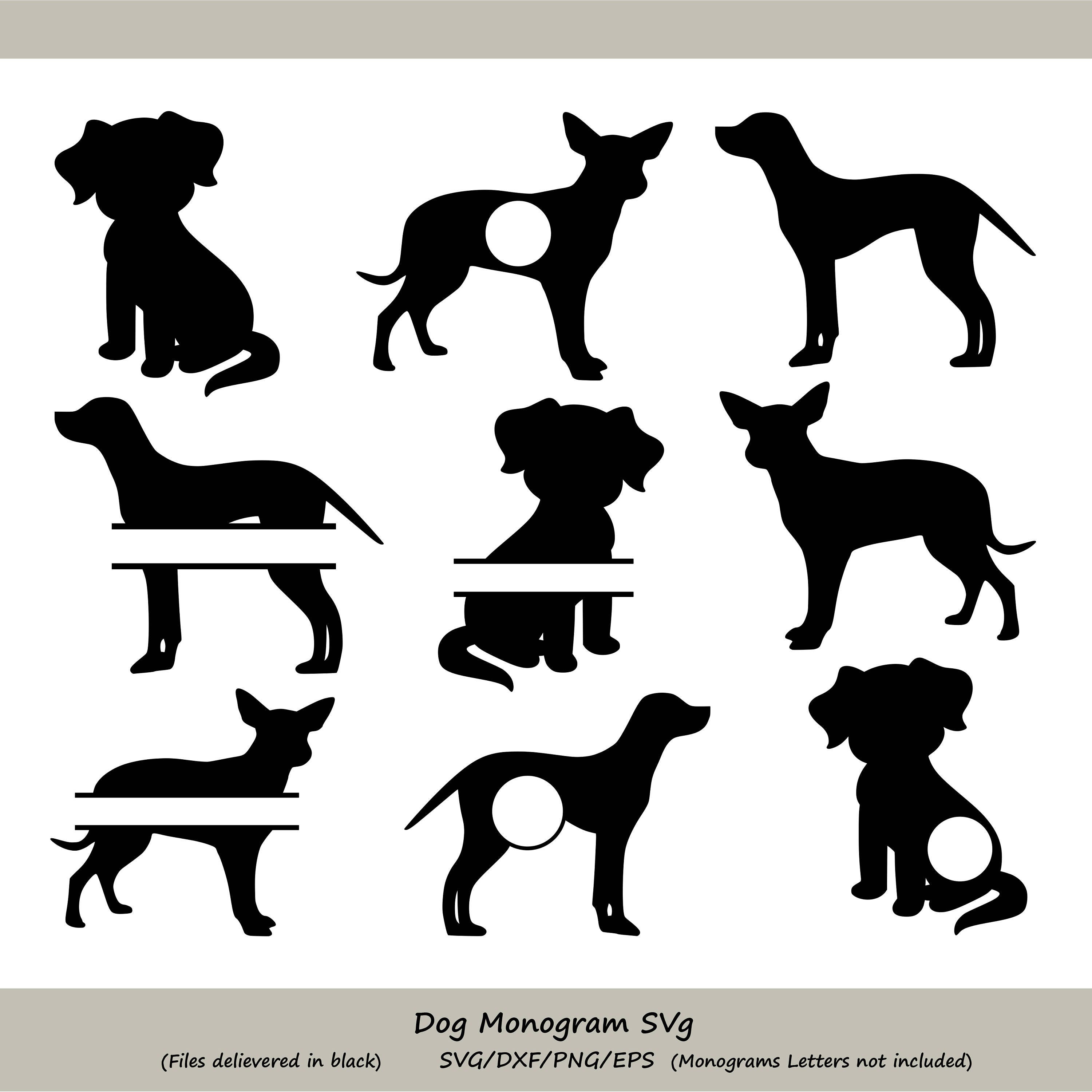 Dog SVG Dog Monogram Svg Dog Silhouette Svg Dog Clipart - Etsy